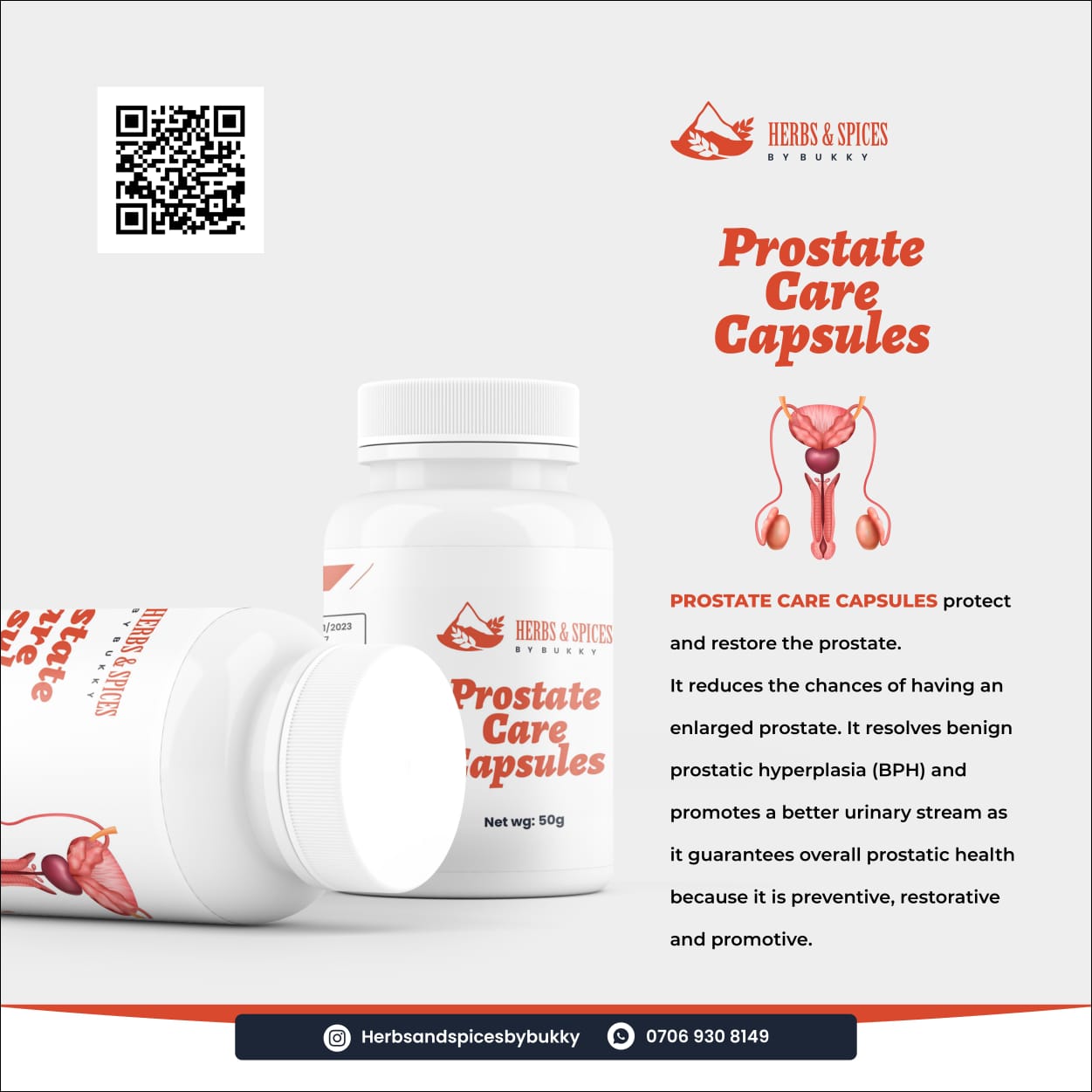 Prostate Care Capsules (90 capsules) - Herbs And Spices By Bukky