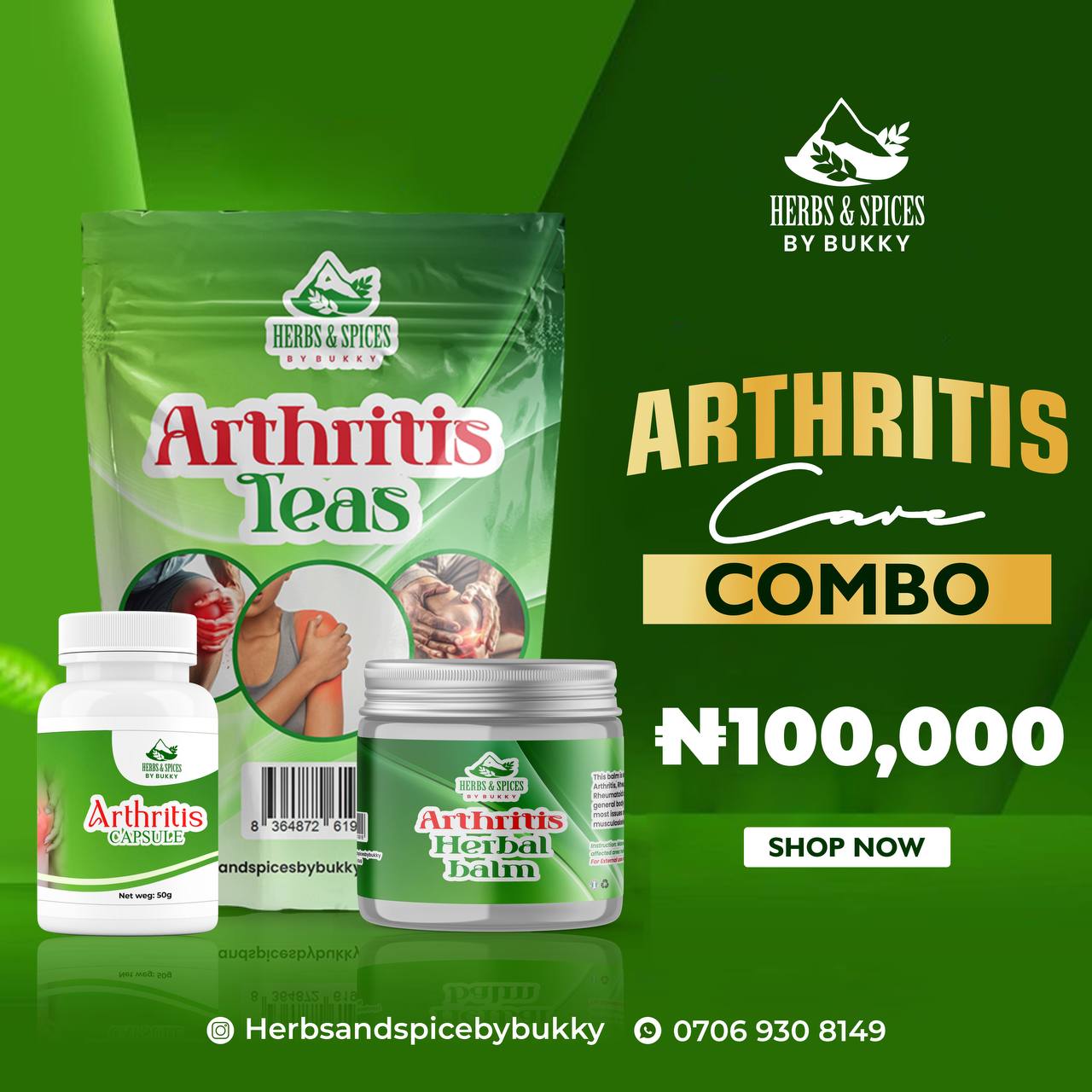 Arthritis Herbal Tea Care Combo - Herbs And Spices By Bukky Arthritis ...