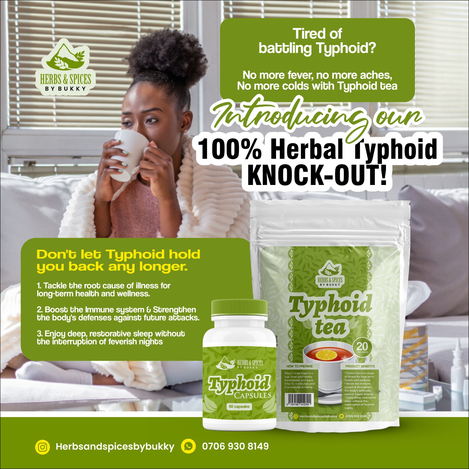 Herbal Typhoid Tea & Capsules - Herbs And Spices By Bukky